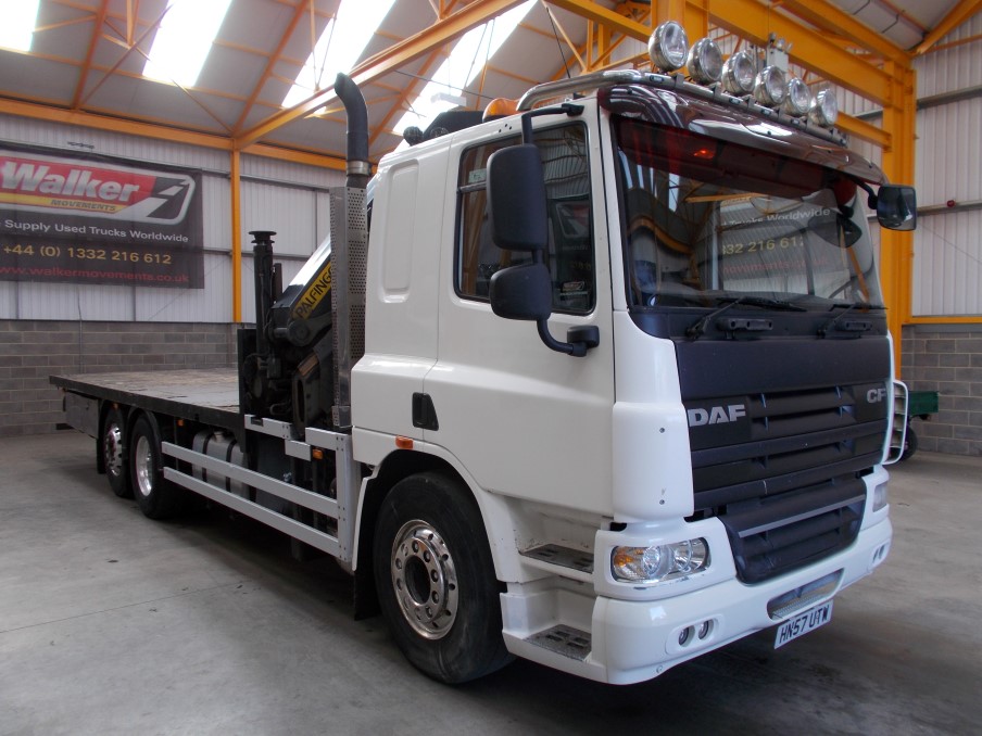 DAF CF75 6 X 2 FLATBED CRANE - 2007 - HN57 UTW - Walker Movements