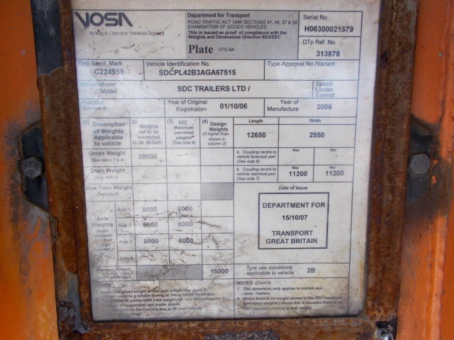 SDC 41FT FLATBED/ROLLING CRANE TRAILER - 2006- C224959 - Walker Movements