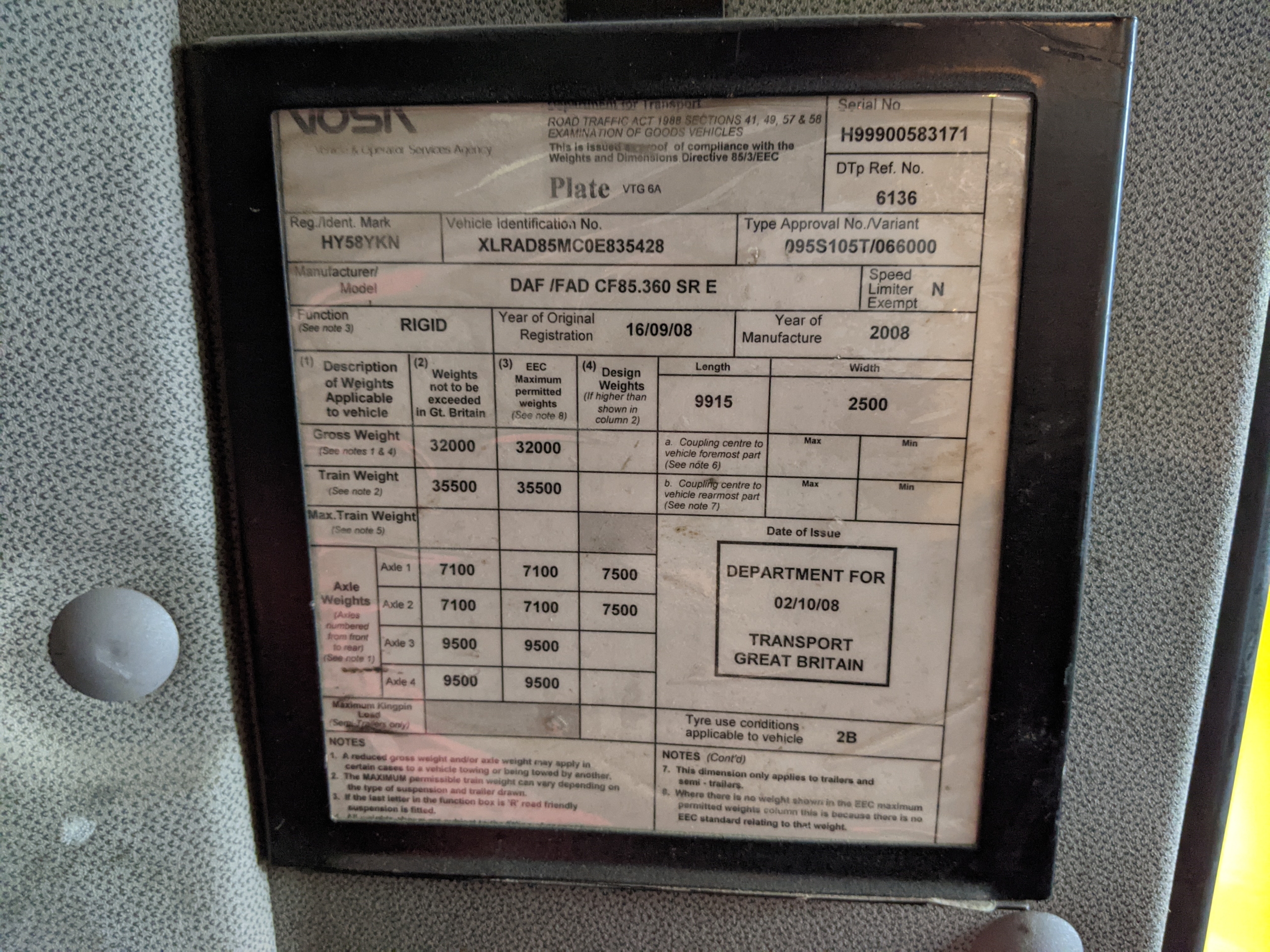 DAF CF85 8X4 STEEL TIPPER - 2008 - HY58 YKN - Walker Movements