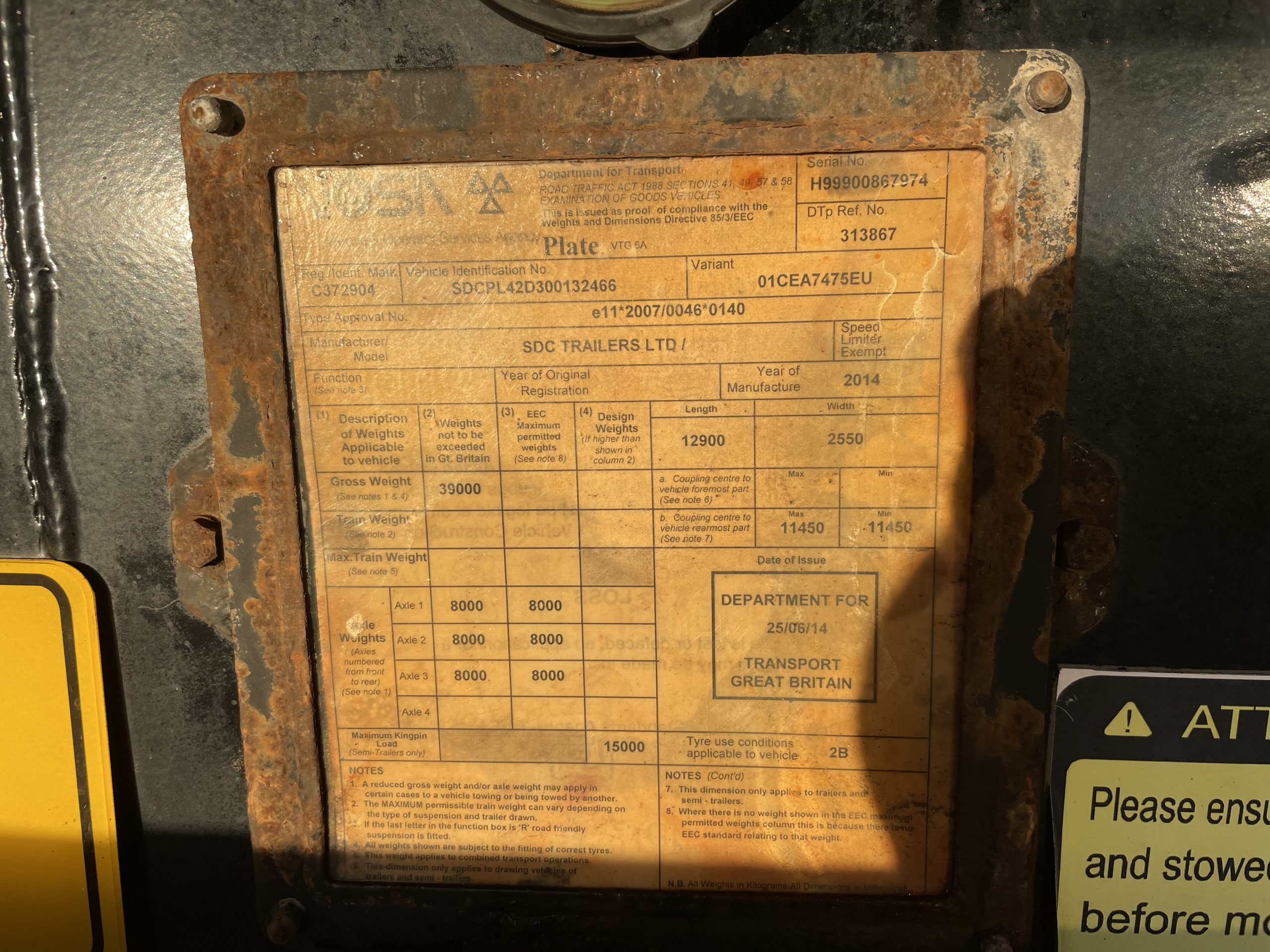 SDC 42FT ROLLING CRANE CHASSIS/ FLATBED TRAILER – 2014 – C372904 ...