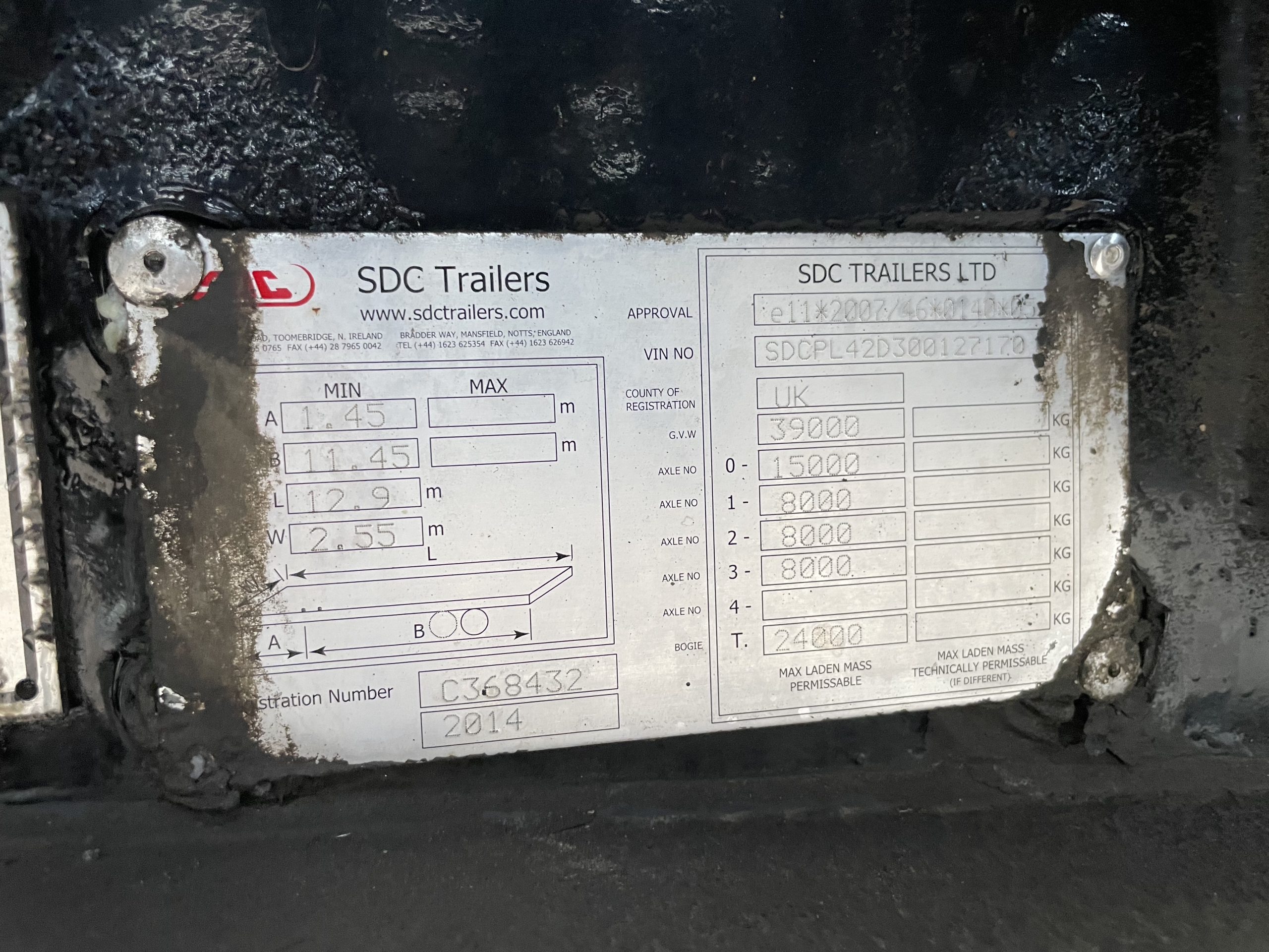 SDC 42FT BRICK GRAB TRAILER – 2014 – C368432 - Walker Movements